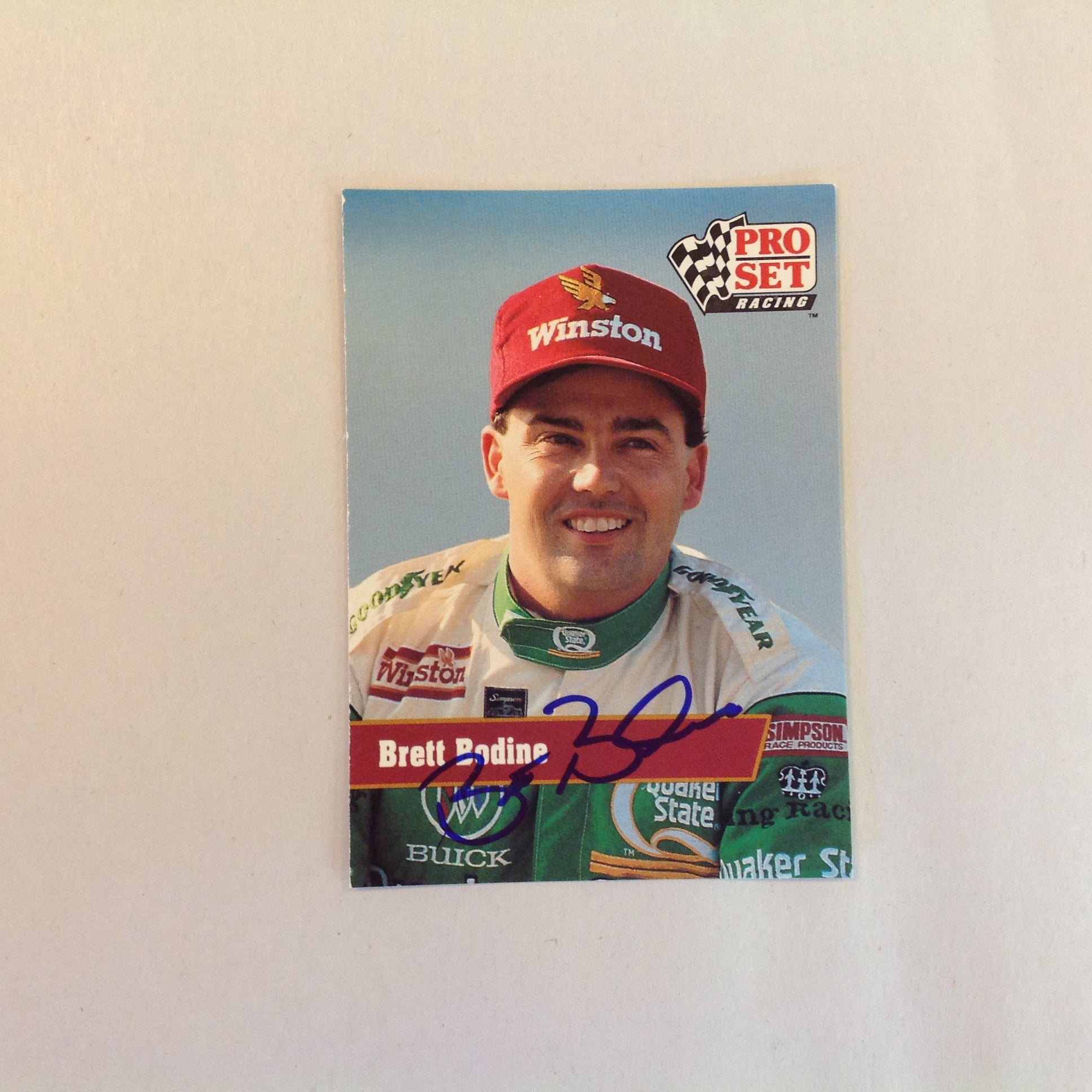 Vintage 1991 Pro Set Racing Signed Card Brett Bodine Cap NASCAR Autogr ...