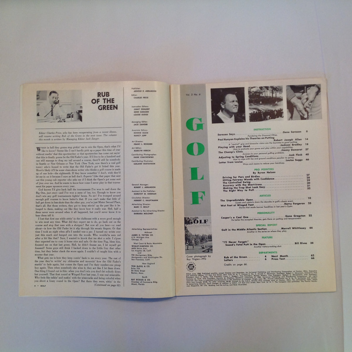 Vintage June 1960 GOLF Magazine Paul Runyan Putting Secrets – Time Warp ...