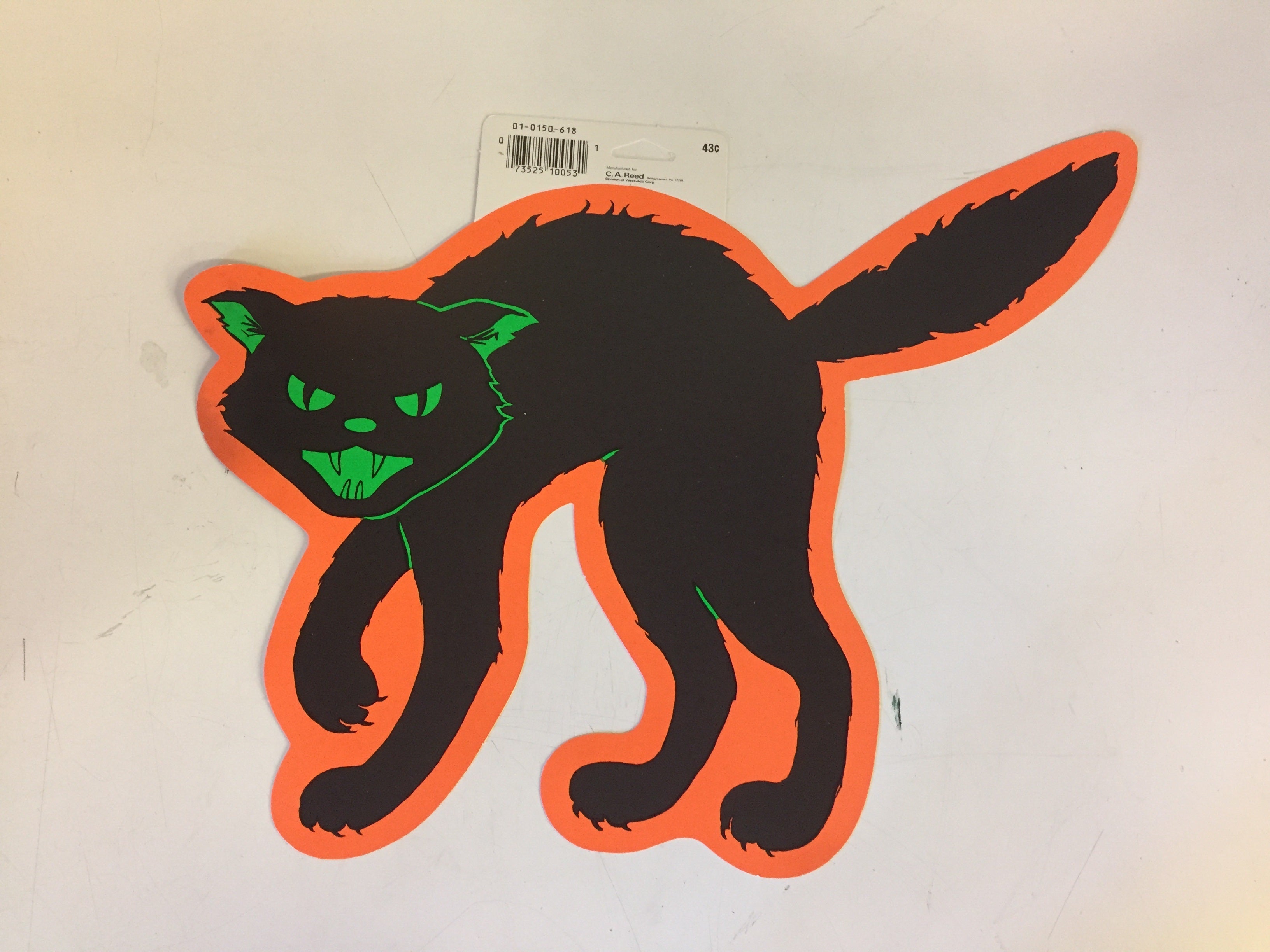 Vintage 1970's 80's Hunched Back Cat Halloween Window / Wall Decor by ...