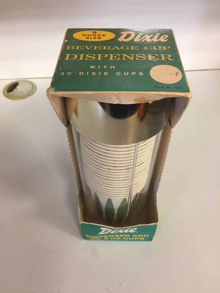Vintage Dixie Kitchen Beverage Dispenser W/ 30 9 oz Paper Cups NOS Unu ...