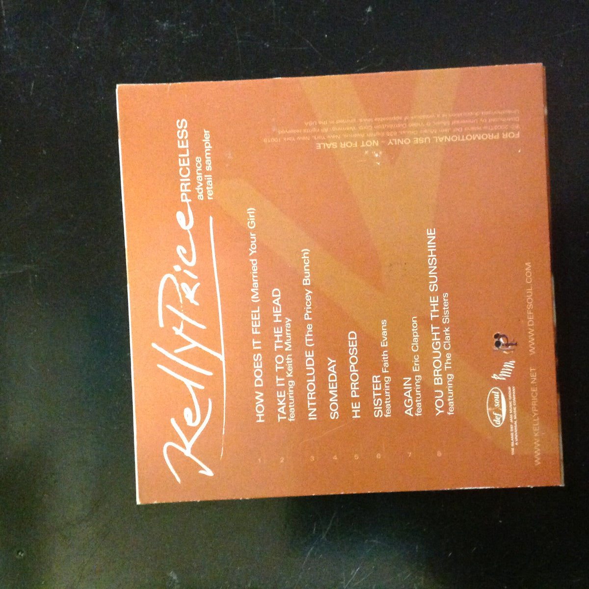 CD Kelly Price – Priceless (Advance Retail Sampler) Def Soul – DEFF 15 ...